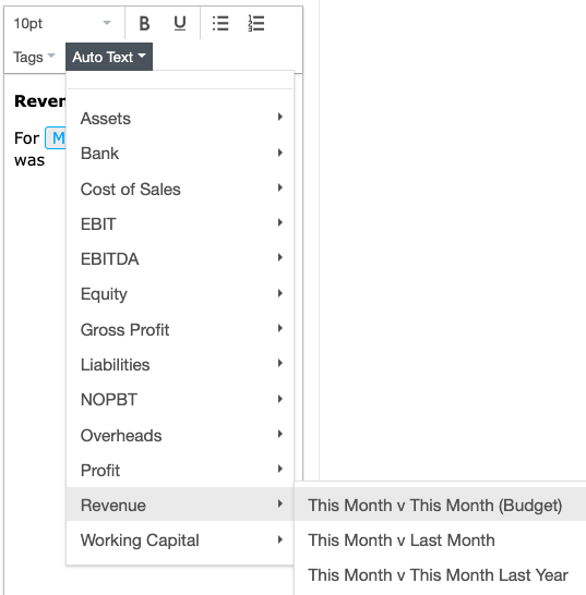 Add a text panel - Spotlight Reporting Help